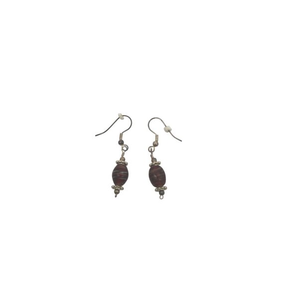 Handmade | Jewelry | Brown Glass Bead Earrings Pierced Drop Dangle ...